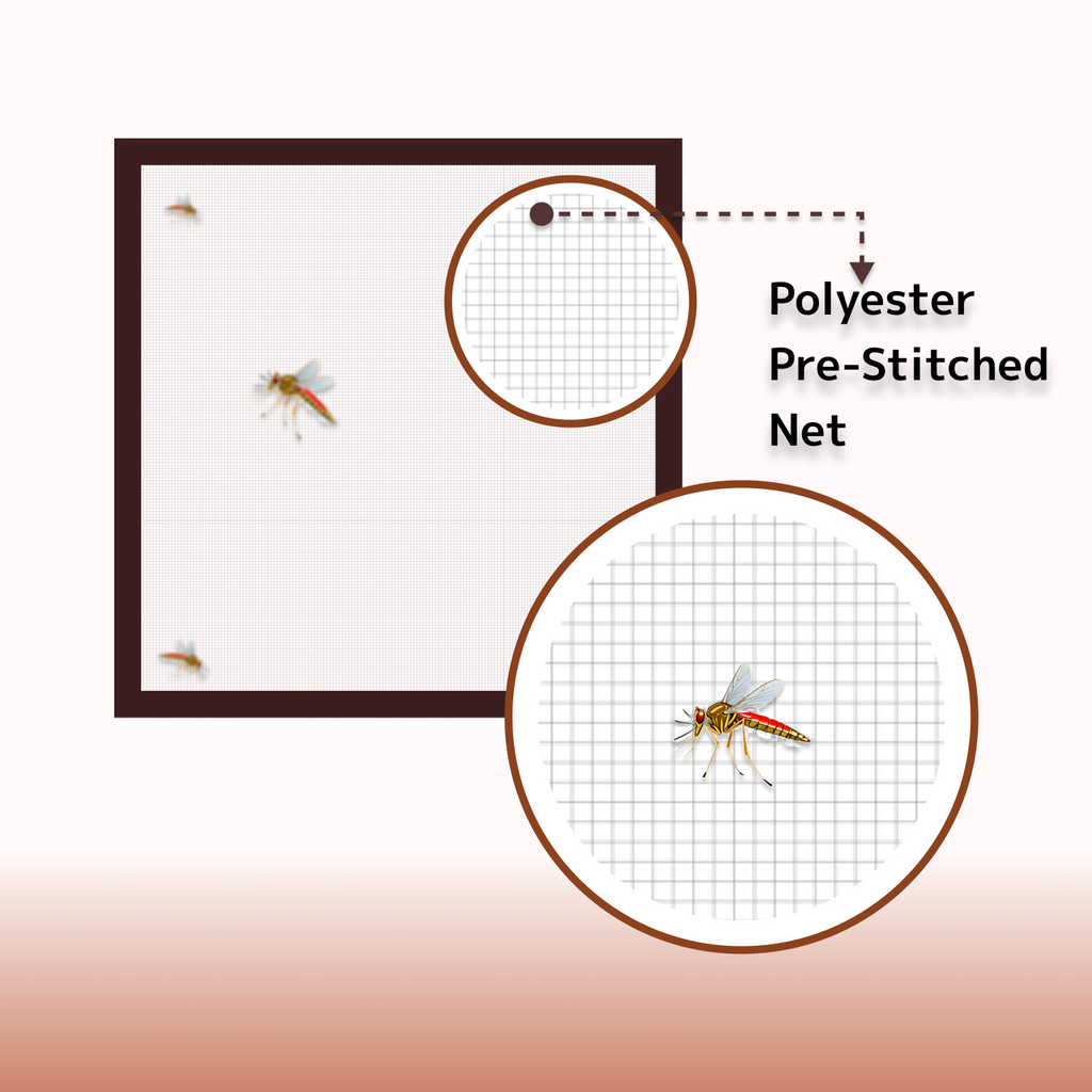 Polyester Window Mosquito Net Stitched and Pre-stitched with Brown ...