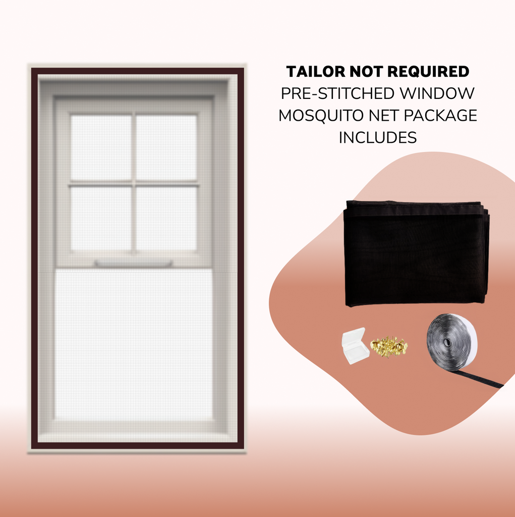 Polyester Window Mosquito Net Stitched and Pre-stitched with Brown ...