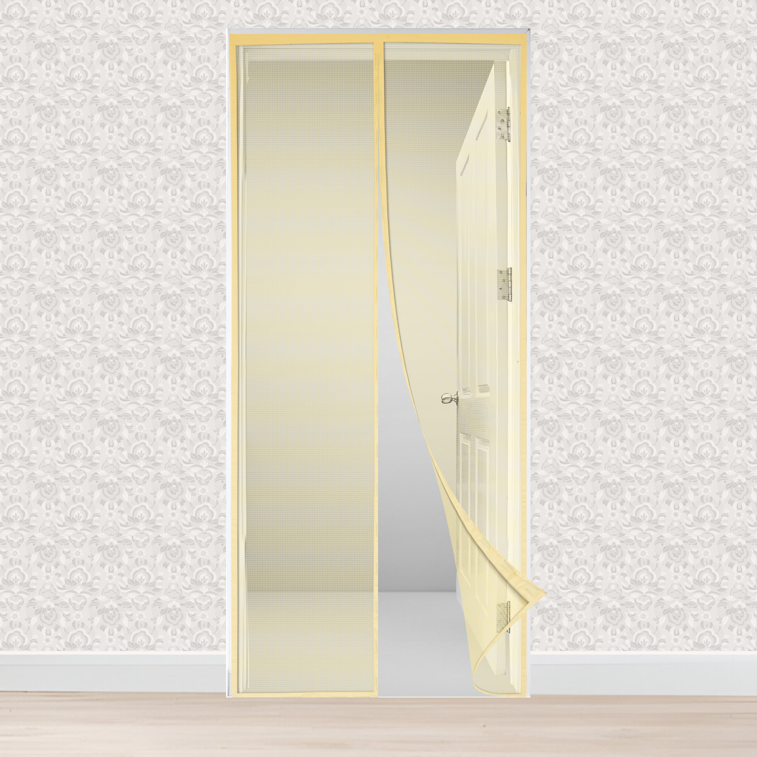 Polyester Magnetic Mosquito Net Curtain for Door-Beige – TurtleGrip