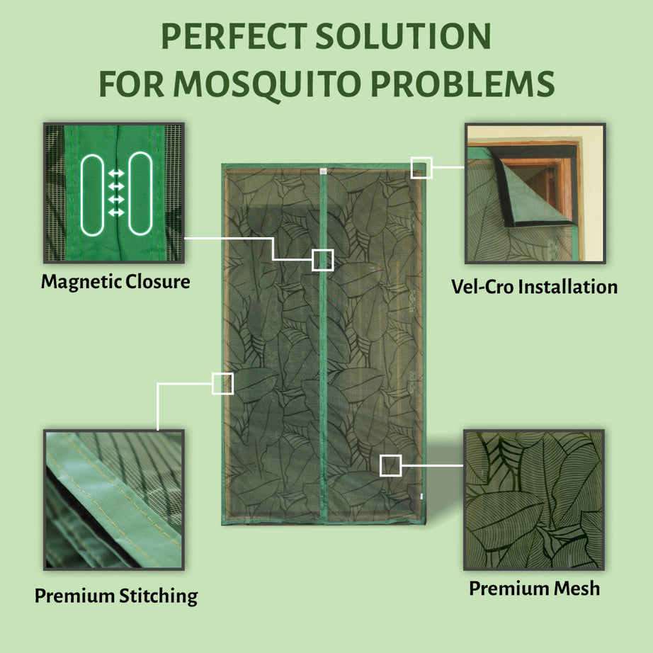 Polyester Magnetic Mosquito Net for Door with Forest Green – TurtleGrip
